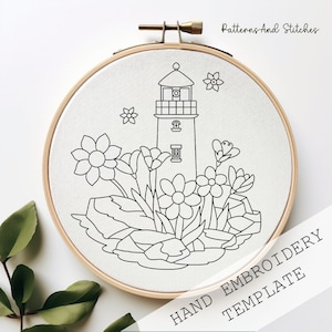 Embroidery Pattern, Hand Embroidery, Flower Embroidery, Lighthouse ...