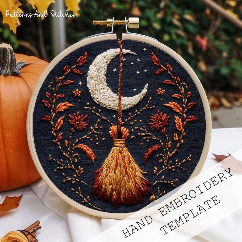 Witch Embroidery Pattern - Etsy