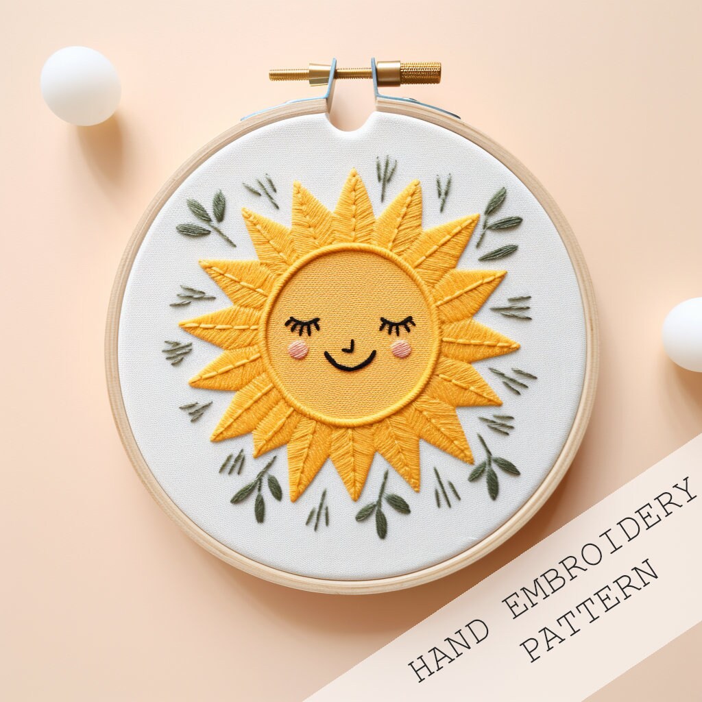 Sun Embroidery Pattern, the Sunshine Hoop, PDF Pattern, Beginner ...