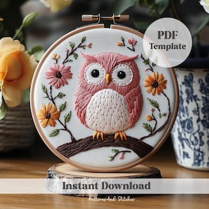 Cute Owl Set, Owl Embroidery Pattern, Hand Embroidery, PDF Pattern ...