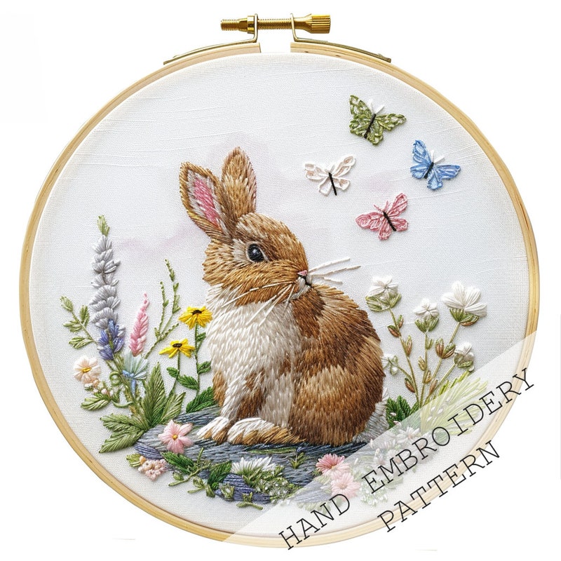 Bunny Embroidery Pattern - Etsy
