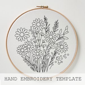 Fresh as a Daisy PDF Pattern, PDF Pattern Download, Embroidery Pattern, Instant Download, Hand ...