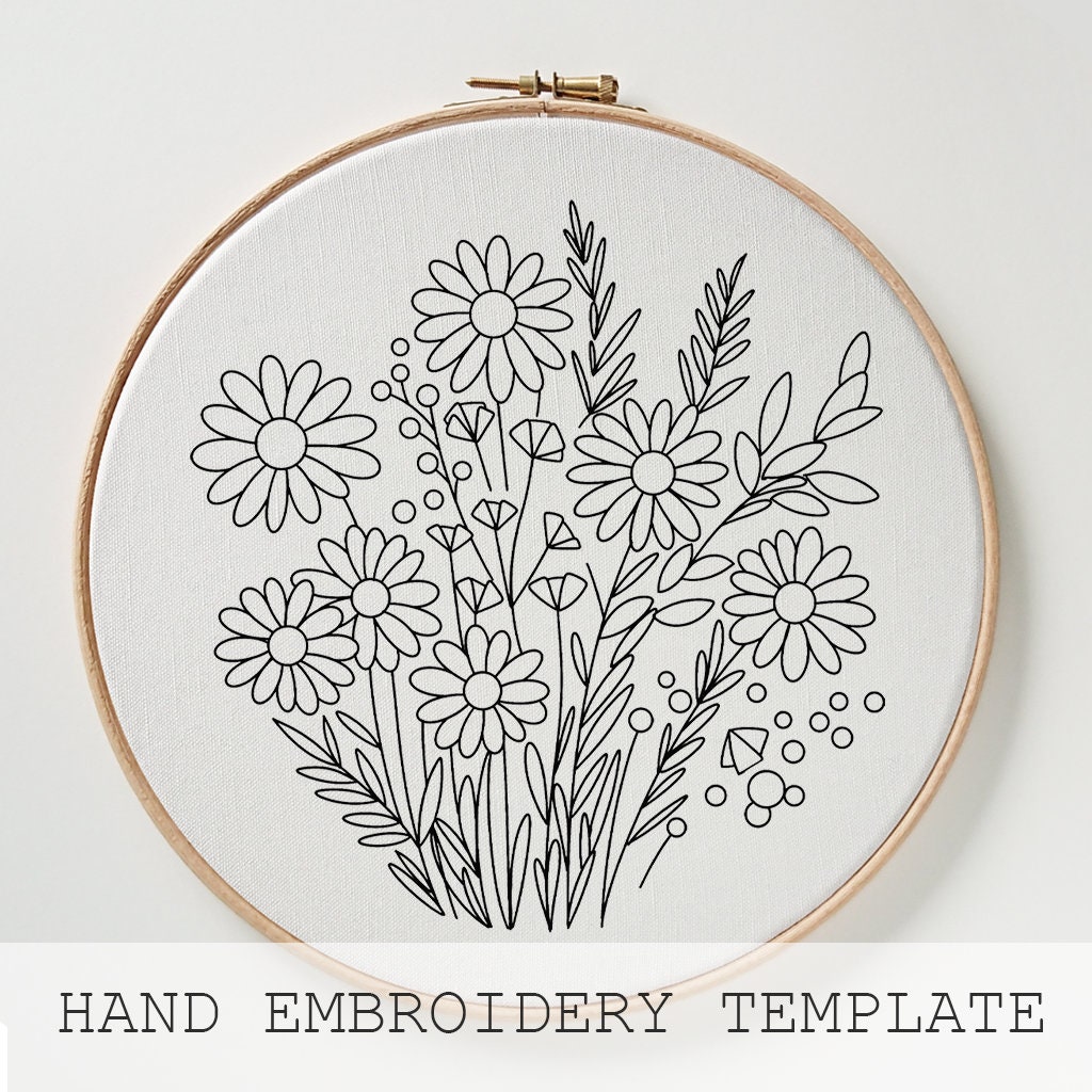 Fresh as a Daisy PDF Pattern, PDF Pattern Download, Embroidery Pattern ...