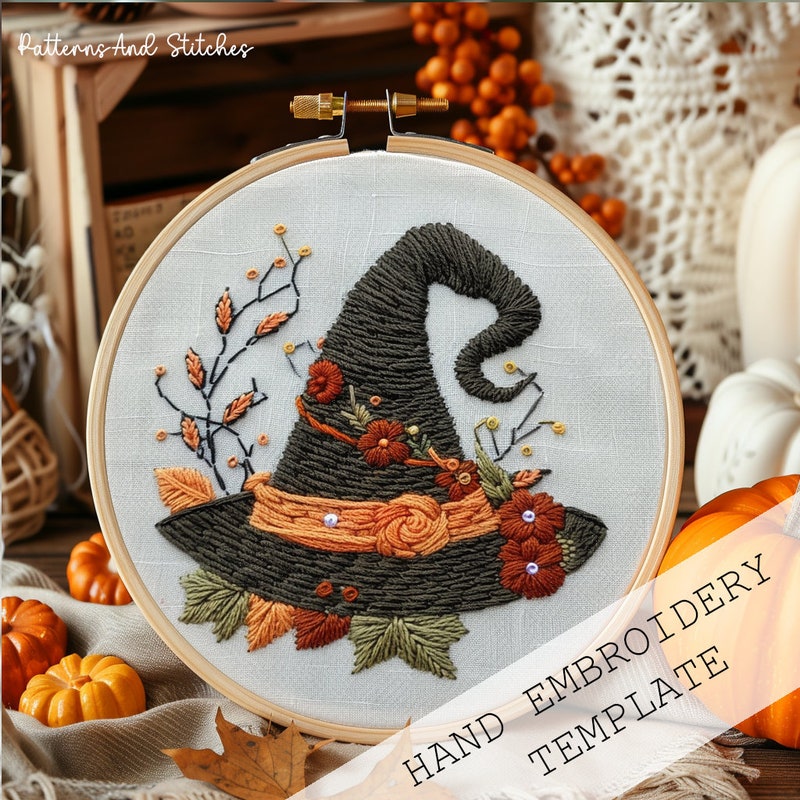Witch Embroidery Pattern - Etsy