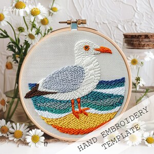 Seagull Bird Embroidery, PDF Pattern, Embroidery Design, Creative ...