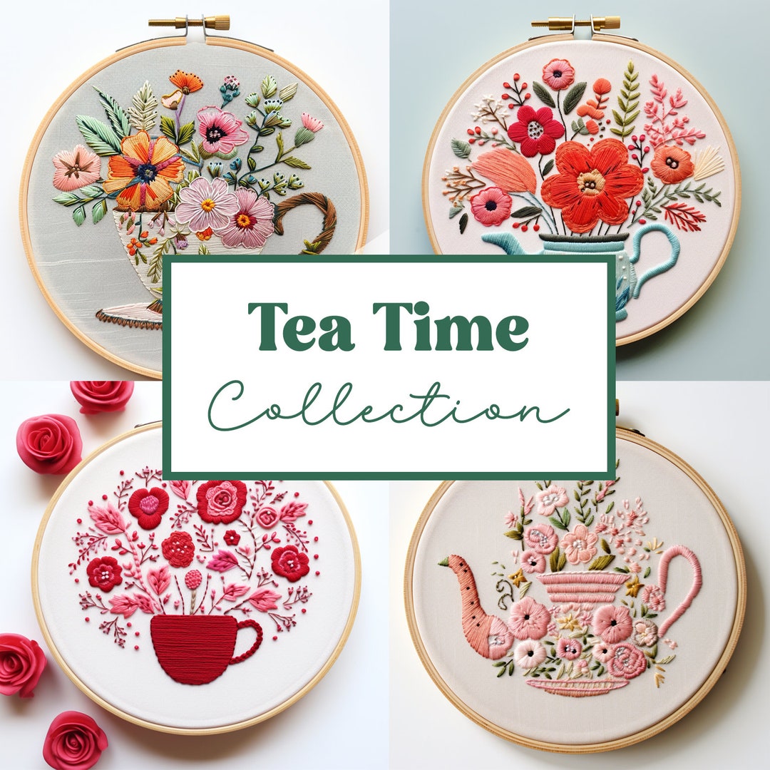 MINI BUNDLE PACK! Tea Time Embroidery Patterns, All Current and Future ...