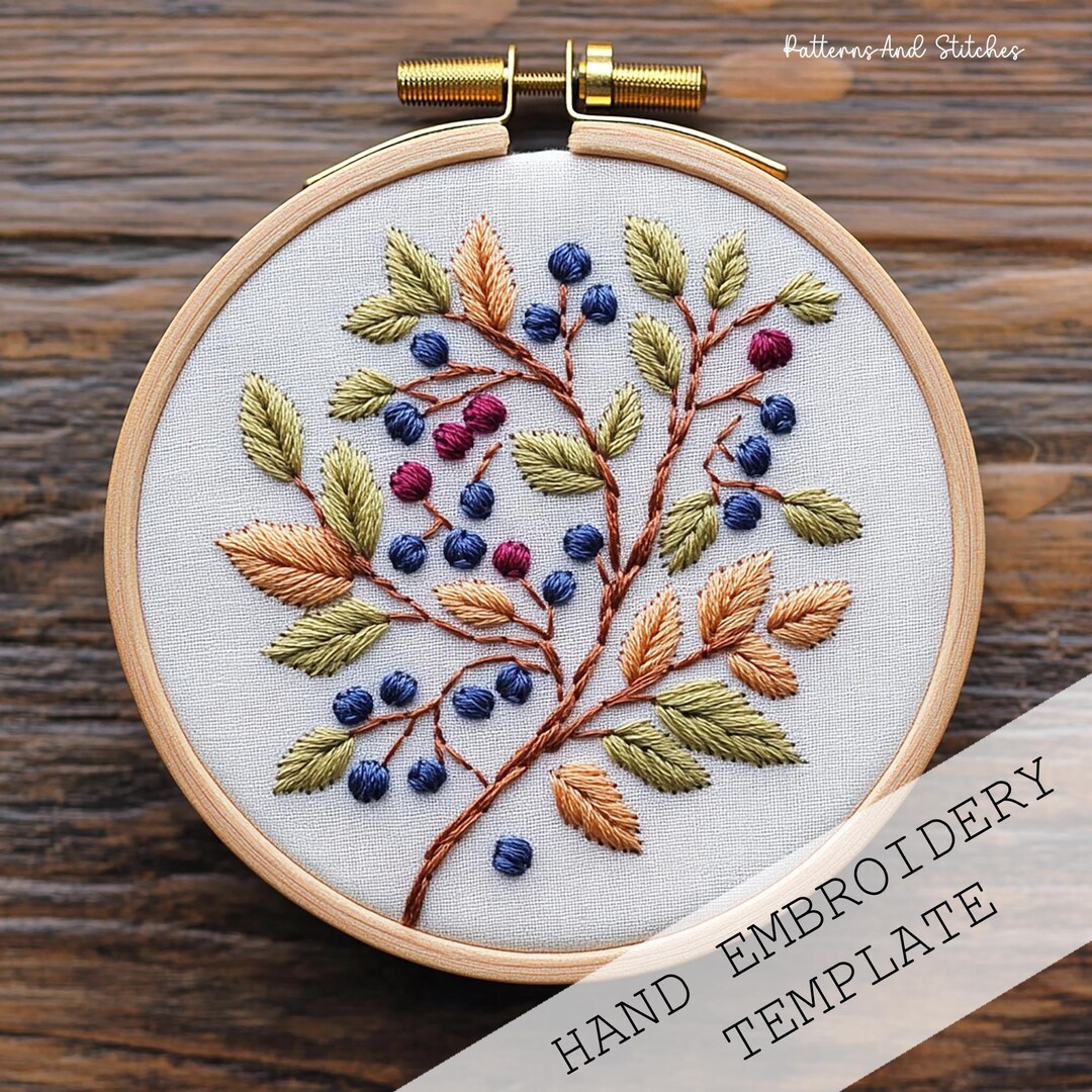 Berries Embroidery Pattern, PDF Download, Sweet Berries Decor DIY ...