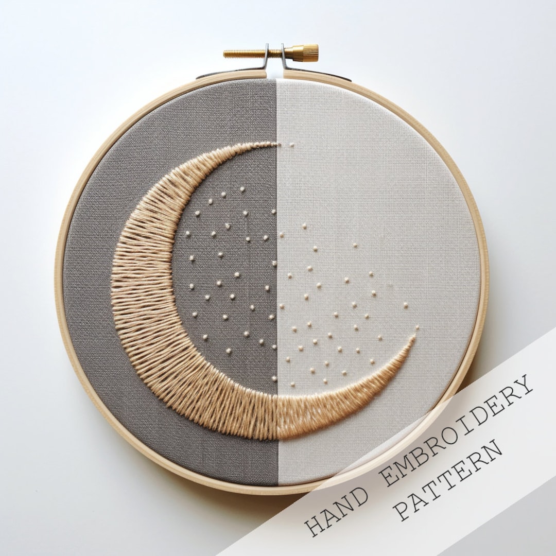 Moon Embroidery, Hand Embroidery Pattern, Galaxy Embroidery, Magic ...