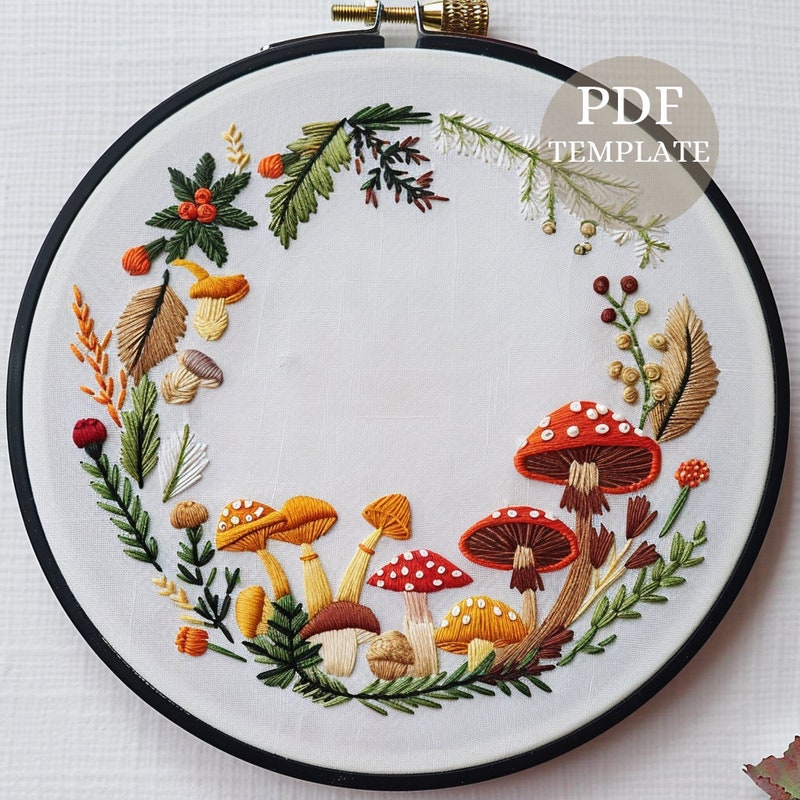 Mushroom Embroidery - Etsy