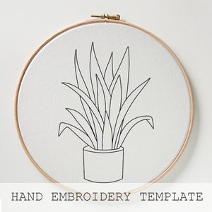 Beginner Houseplant Embroidery Pattern: Plant Lover Gift (PDF Digital ...