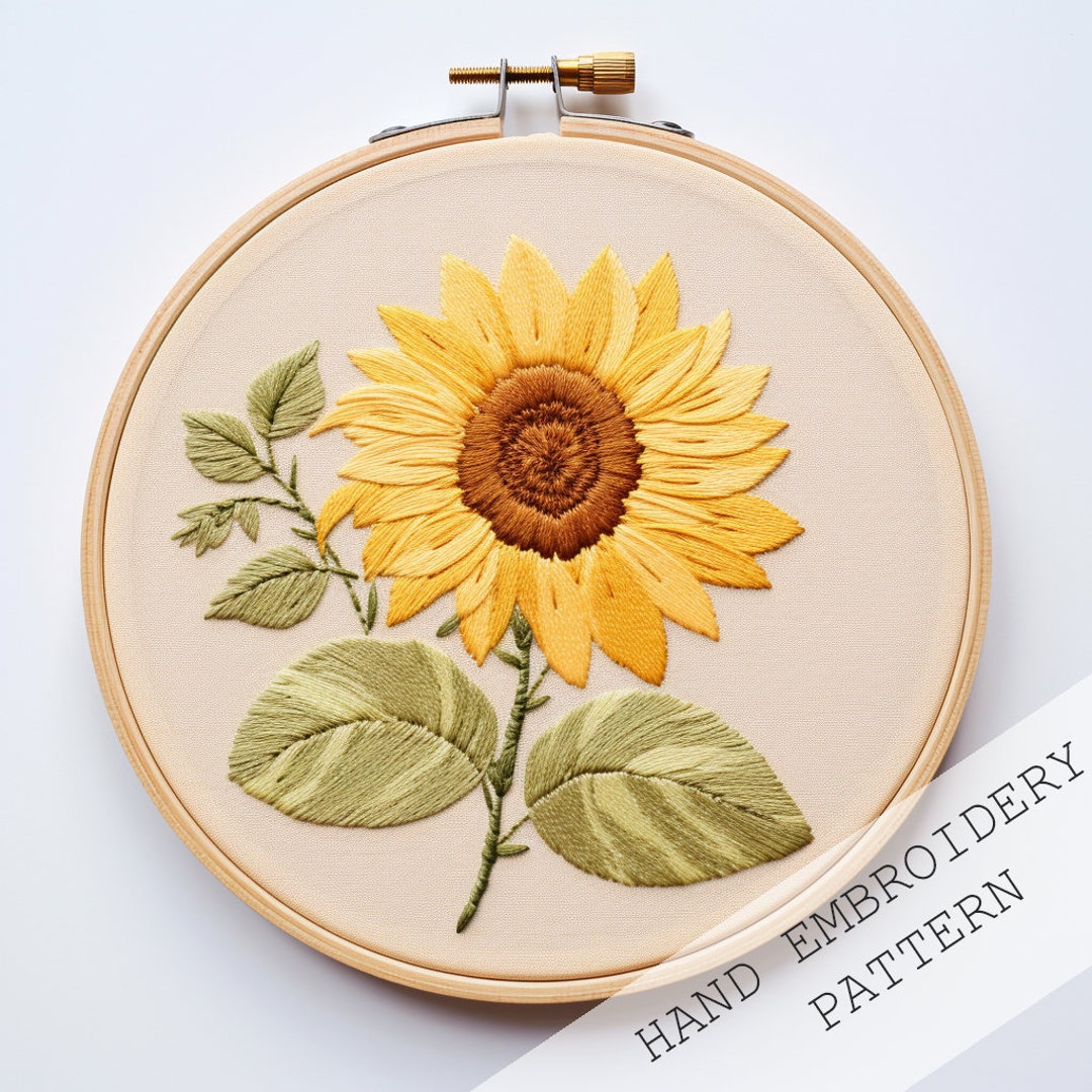 Sunflower Embroidery Pattern, Sunflower Pdf Pattern, Floral Embroidery ...