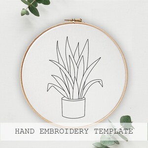Beginner Houseplant Embroidery Pattern: Plant Lover Gift (PDF Digital ...
