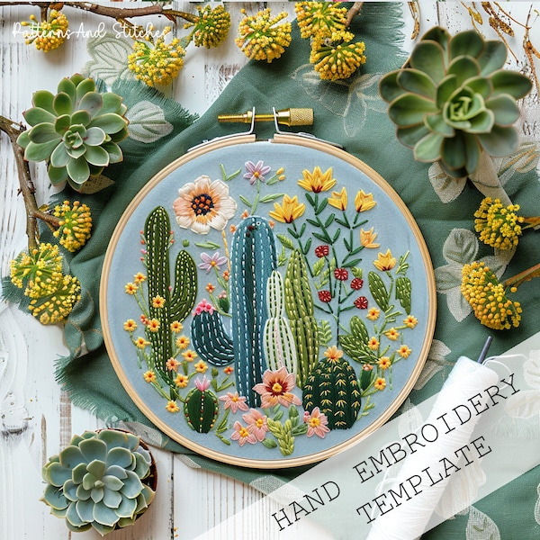 Succulent Embroidery Pattern - Etsy