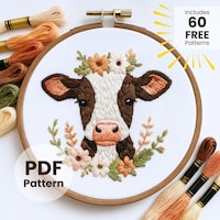 Chicken Hand Embroidery Pattern: DIY Floral Design (PDF Pattern) - Etsy
