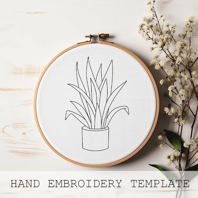 Beginner Houseplant Embroidery Pattern: Plant Lover Gift (PDF Digital ...
