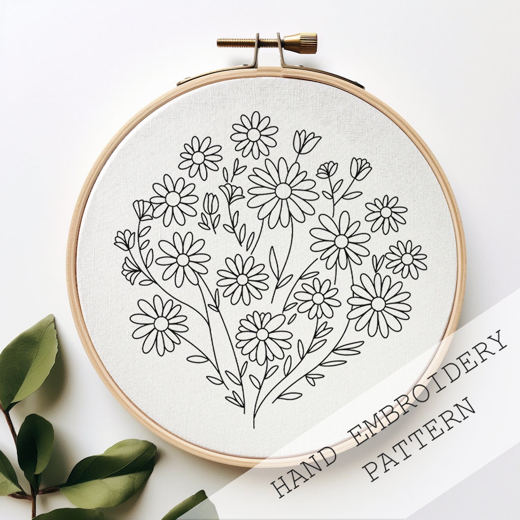 Fresh as a Daisy PDF Pattern, PDF Pattern Download, Embroidery Pattern ...