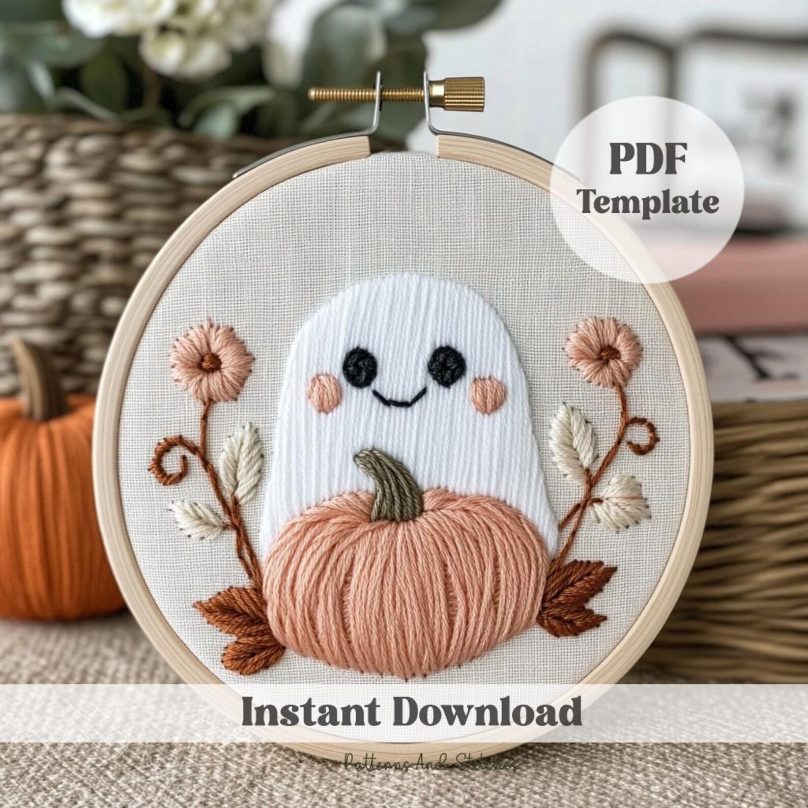 Cute Ghost Embroidery Pattern, PDF Pattern, Hand Embroidery, Exclusive ...