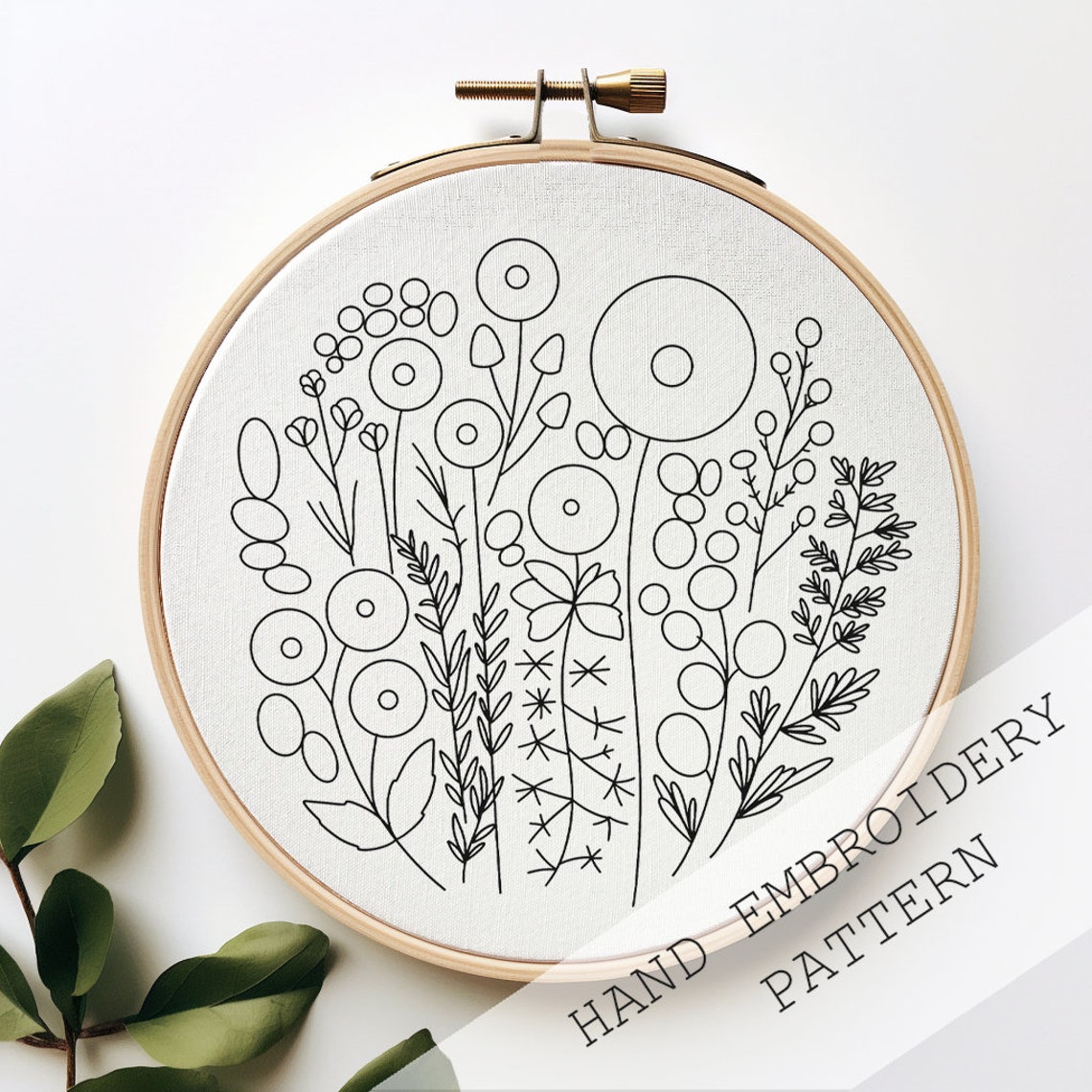 Flax Meadow Embroidery Pattern, Floral Pattern, Botanical Embroidery ...