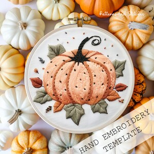 Pumpkin Embroidery Pattern, Embroidery Pattern, Autumn Design, Beginner ...