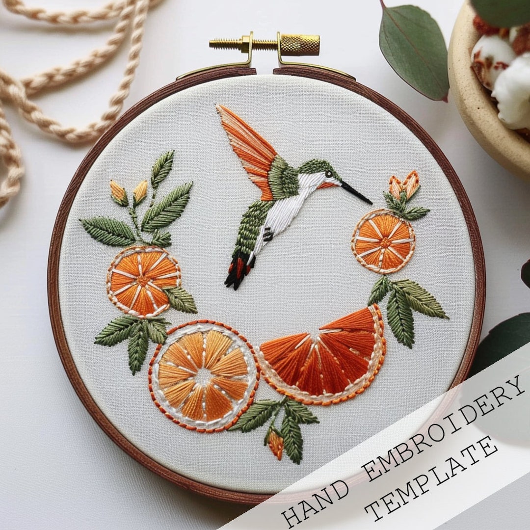 Hand Embroidery Pattern, Hummingbird Pattern, Beginner Thread Painting ...