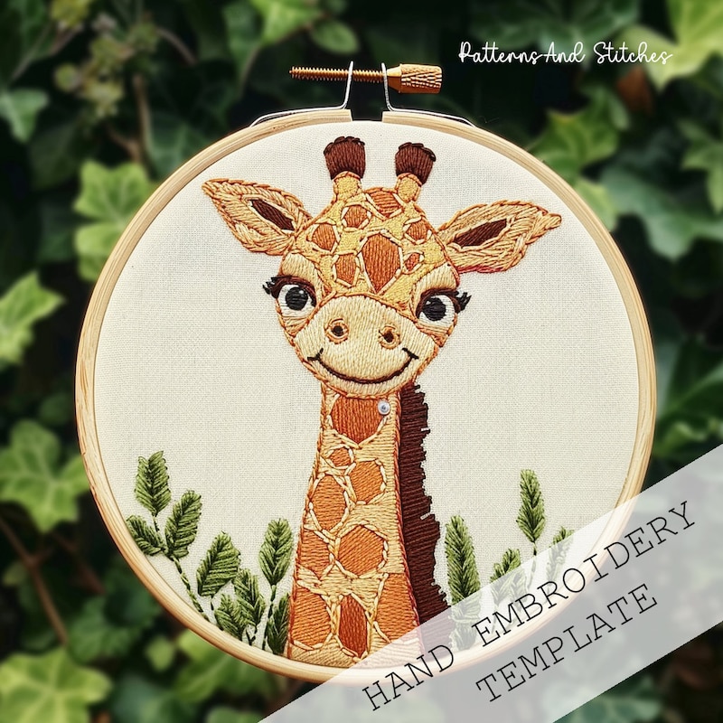 Giraffe Embroidery - Etsy