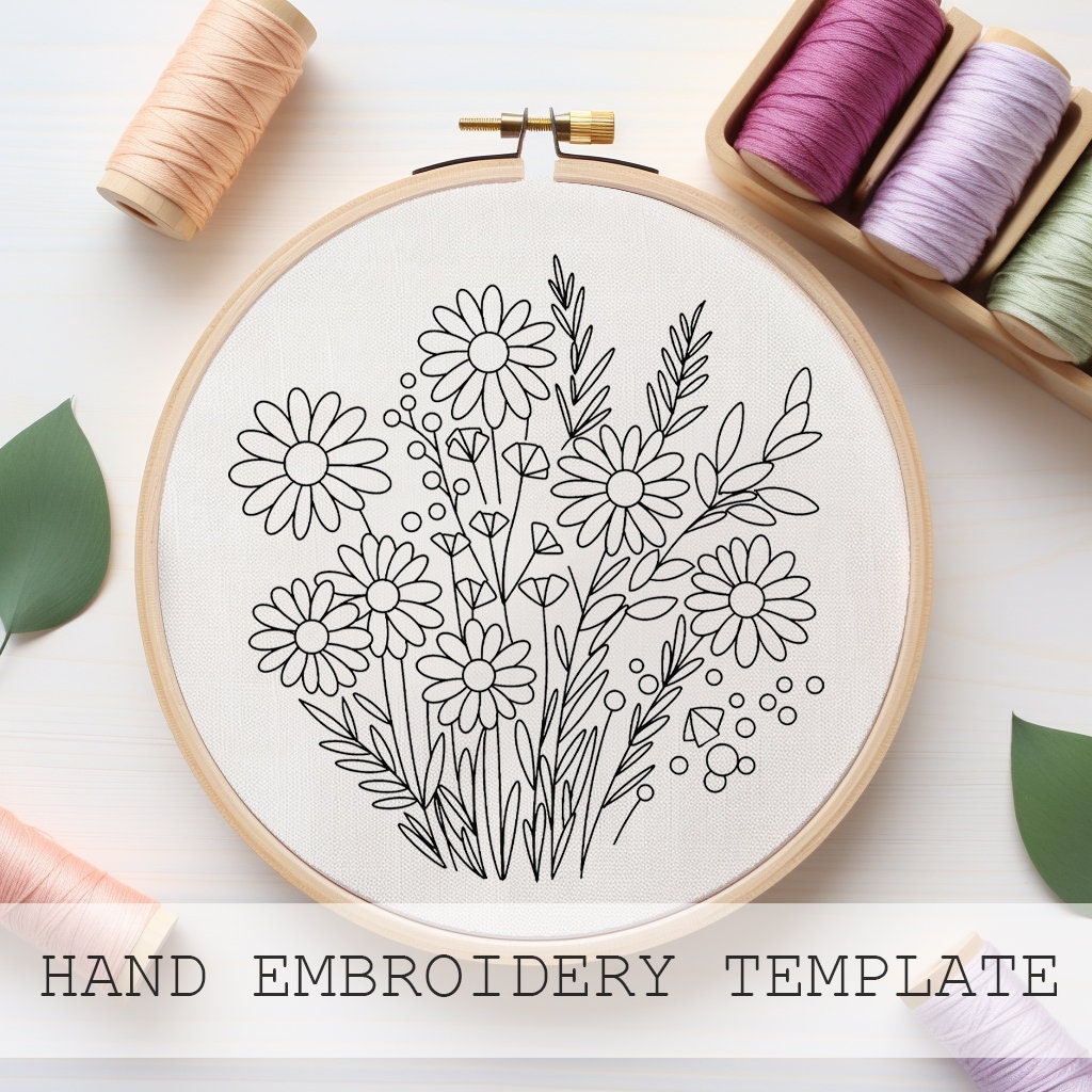 Fresh as a Daisy PDF Pattern, PDF Pattern Download, Embroidery Pattern ...