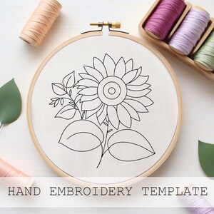 Sunflower Embroidery Pattern, Sunflower Pdf Pattern, Floral Embroidery ...