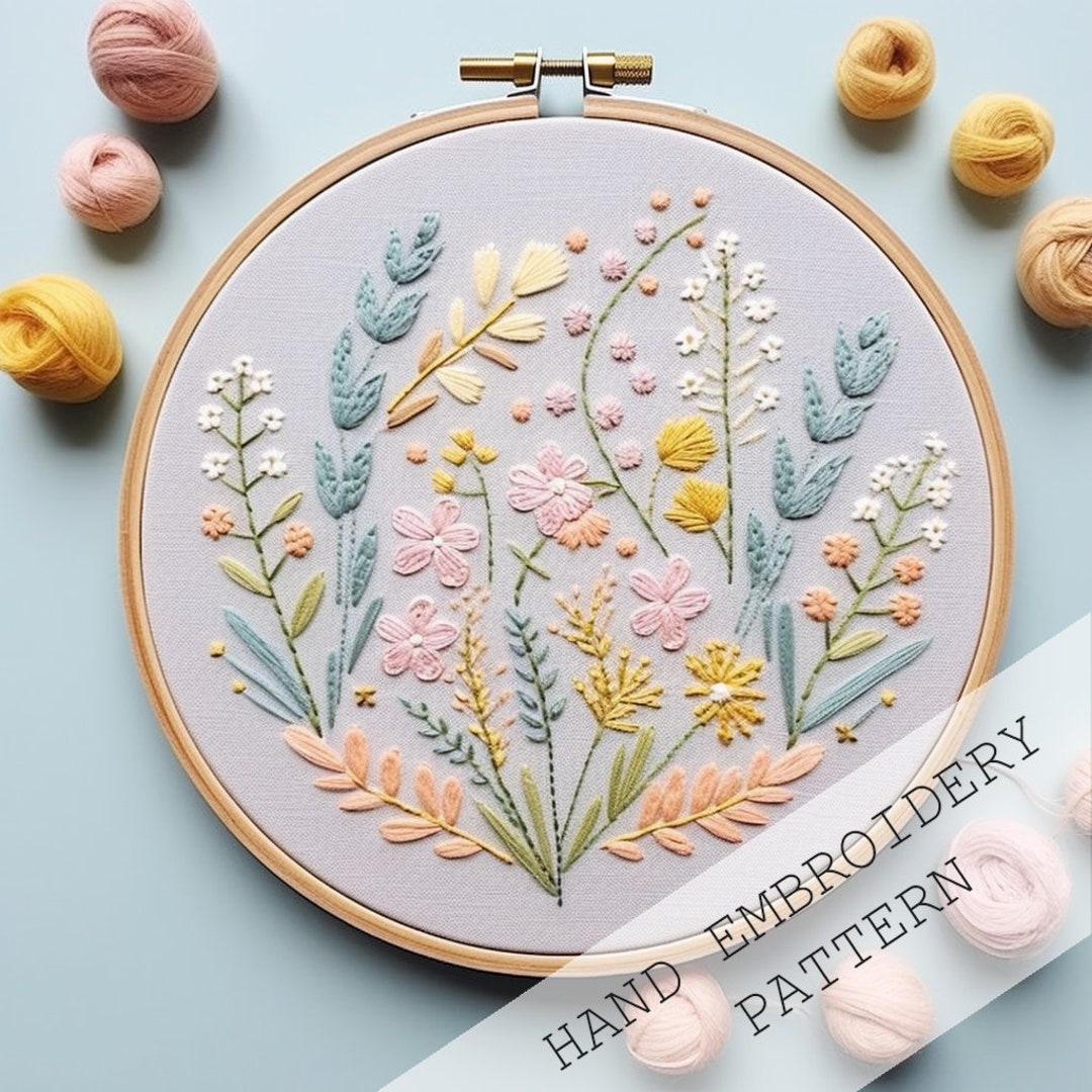 Flowers Hand Embroidery Pattern, PDF Pattern, Flower Lover Gift Idea ...