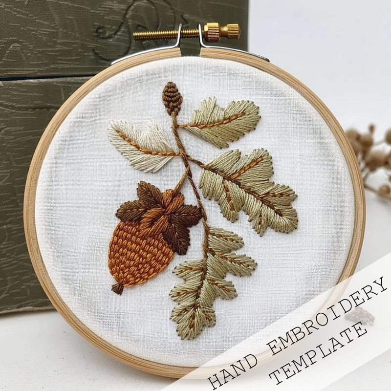 Acorn Embroidery - Etsy