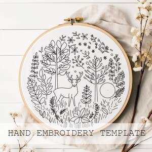 Cute Deer Embroidery Pattern Embroidery, Deer Pattern, Hand Embroidery ...