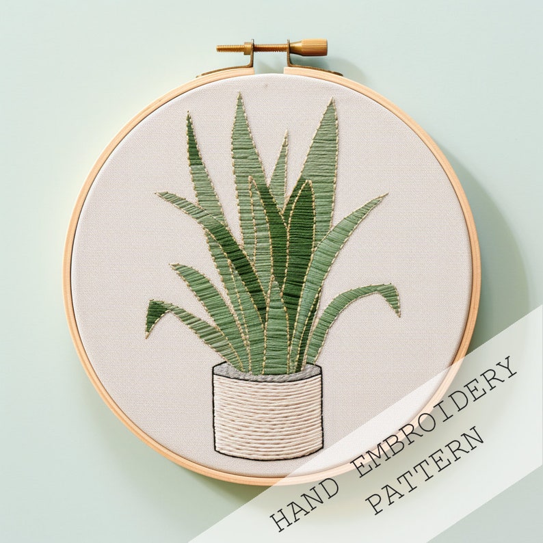 Beginner Houseplant Embroidery Pattern: Plant Lover Gift (PDF Digital ...