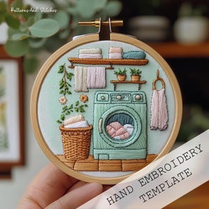 Laundry Room Hand Embroidery Pattern: Clothesline DIY (PDF) - Etsy