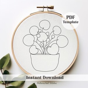 Plant Embroidery Pattern, Houseplant Embroidery, PDF File, Hand ...