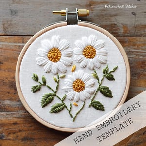 Floral Hand Embroidery Pattern: Pretty Blooms Stitching (PDF Template ...