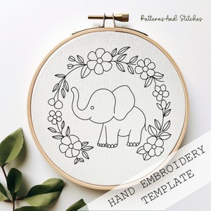 Elephant Hand Embroidery Patterns, Elephant Pattern, Hand Embroidery ...
