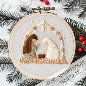 Nativity Scene Embroidery Pattern, Christmas Nativity Embroidery ...