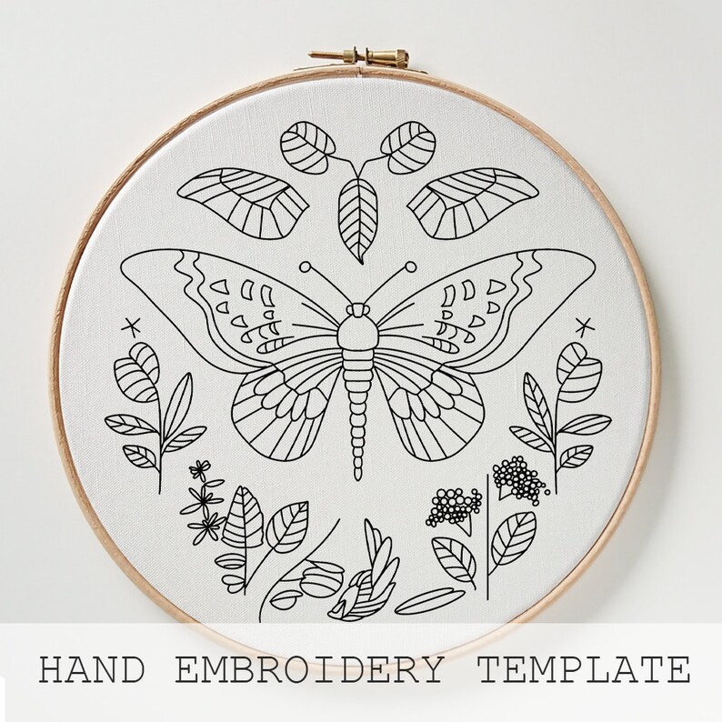 Detailed Moth Embroidery Pattern, Ornamental Embroidery, Whimsical ...