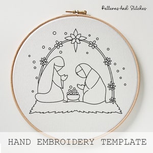 Nativity Scene Embroidery Pattern, Christmas Nativity Embroidery ...