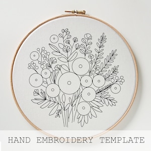 Simple Wildflowers Embroidery Pattern, Instant Download, Beginner ...