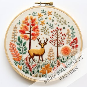 Cute Deer Embroidery Pattern Embroidery, Deer Pattern, Hand Embroidery ...