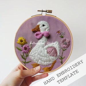 Goose Hand Embroidery Pattern: DIY Wildlife Design, Hoop Art (PDF ...