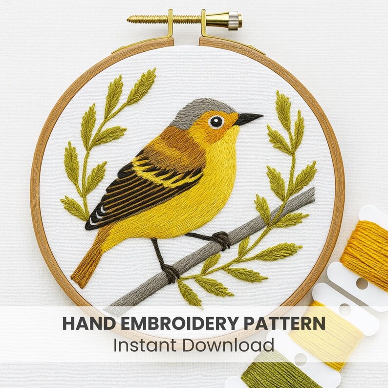 Bird Hand Embroidery Pattern, Modern Bird Art, Beginners Craft (PDF ...