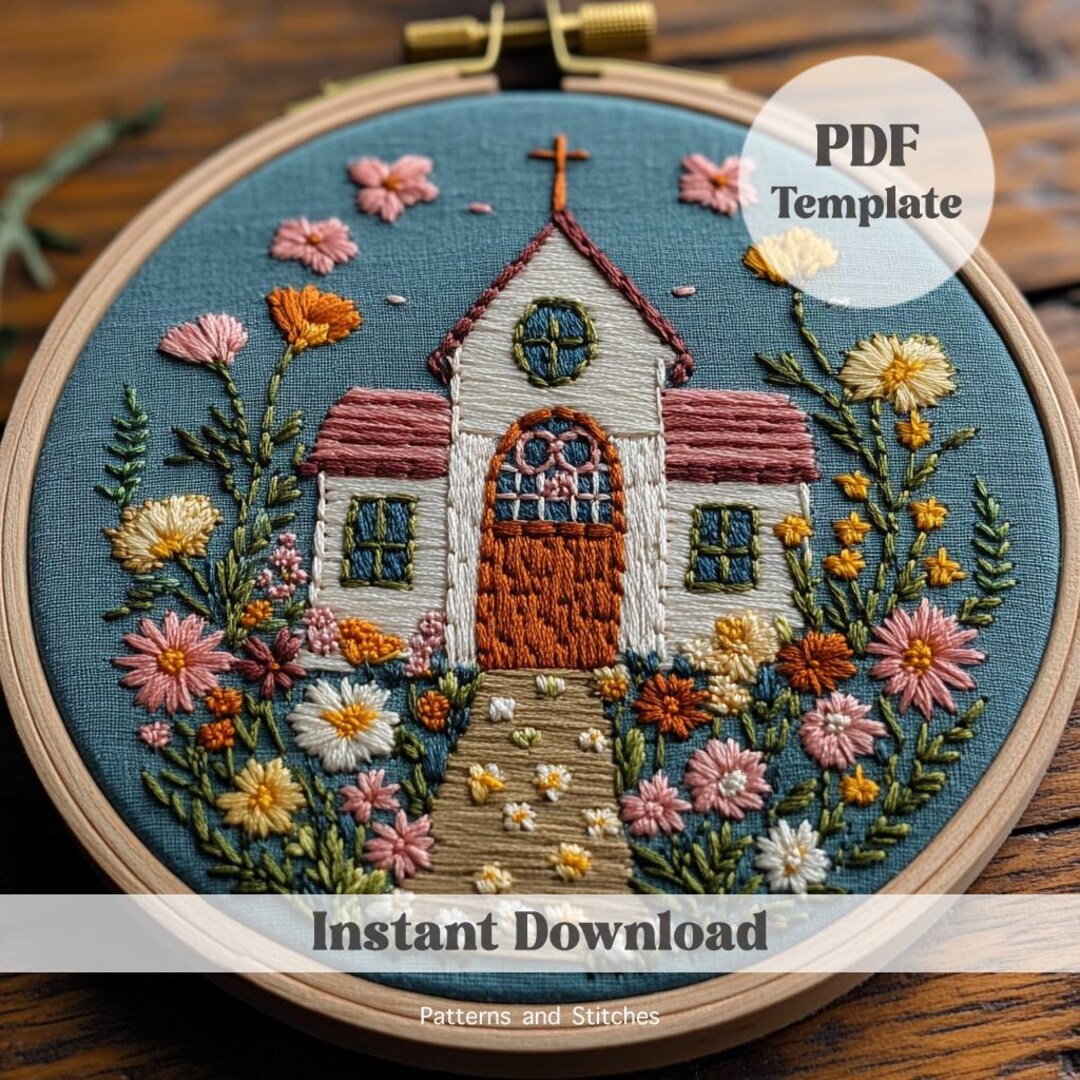 Christian Embroidery Pattern, Religious Hand Embroidery, Church ...
