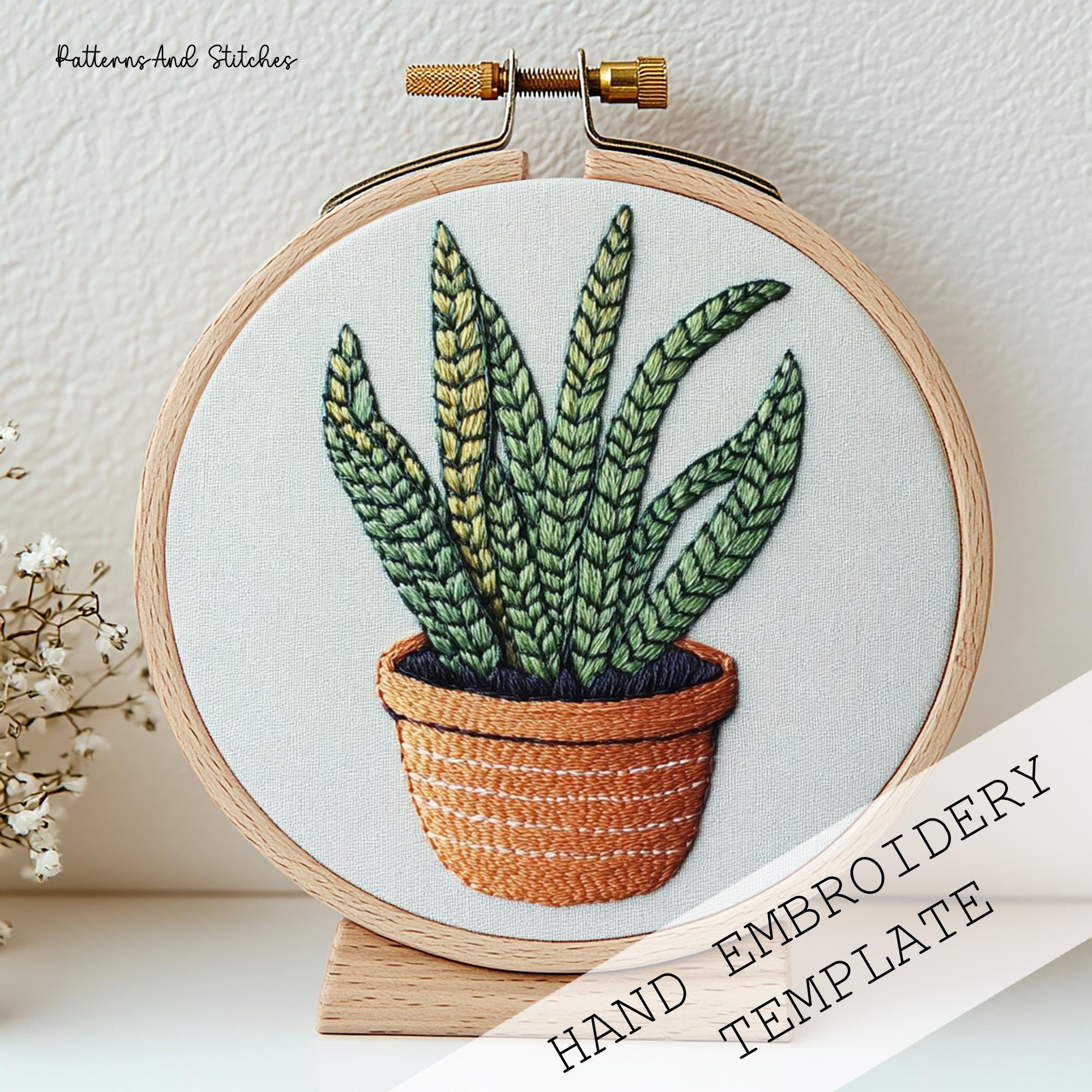 Botanical Plant Embroidery Pattern: Floral Design (digital Download) - Etsy
