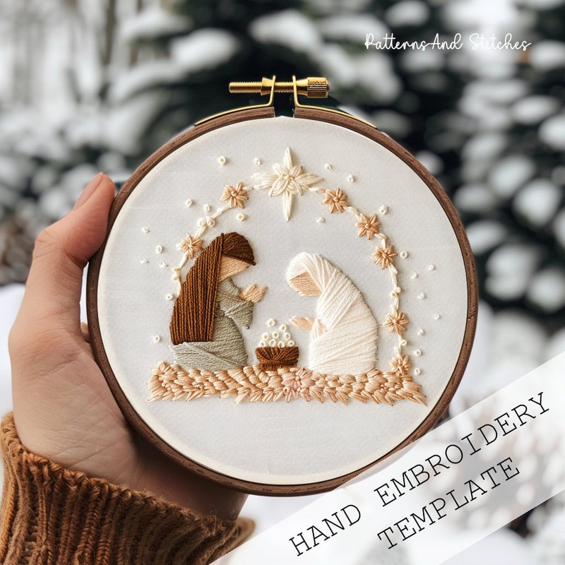 Nativity Embroidery - Etsy
