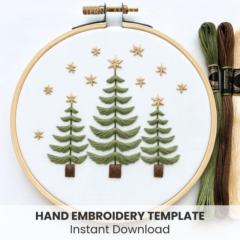 Christmas Tree Hand Embroidery Pattern, Holiday Decor (PDF Pattern) - Etsy