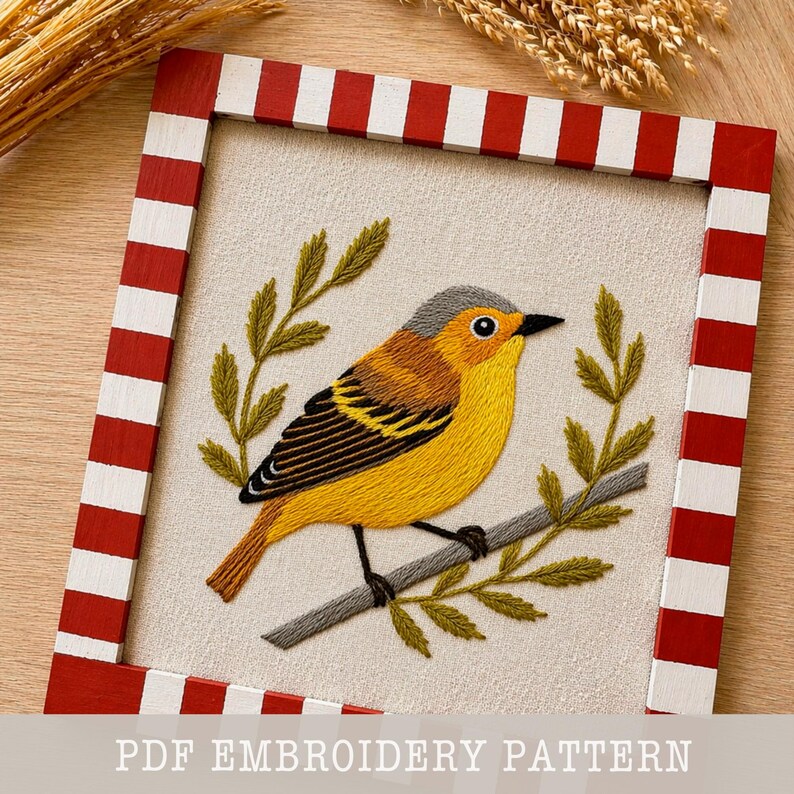 Bird Hand Embroidery Pattern, Modern Bird Art, Beginners Craft (PDF ...