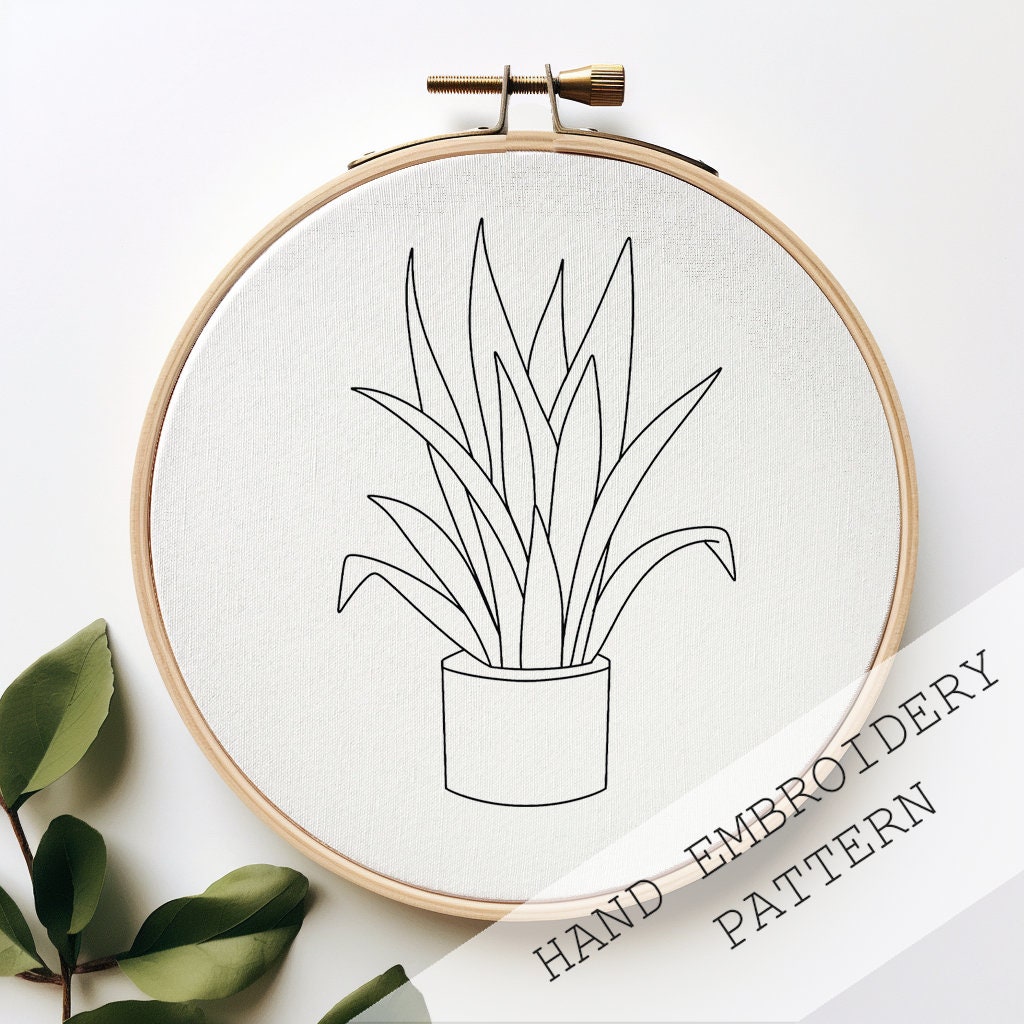 Beginner Houseplant Embroidery Pattern, Houseplant Embroidery, PDF ...
