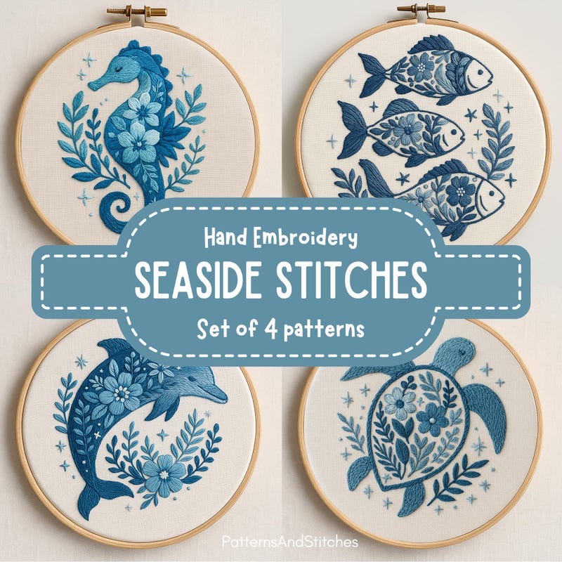Coastal Embroidery - Etsy