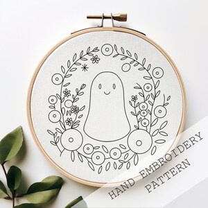 Ghost Embroidery Pattern, Halloween Pattern, Trick or Treat Embroidery ...